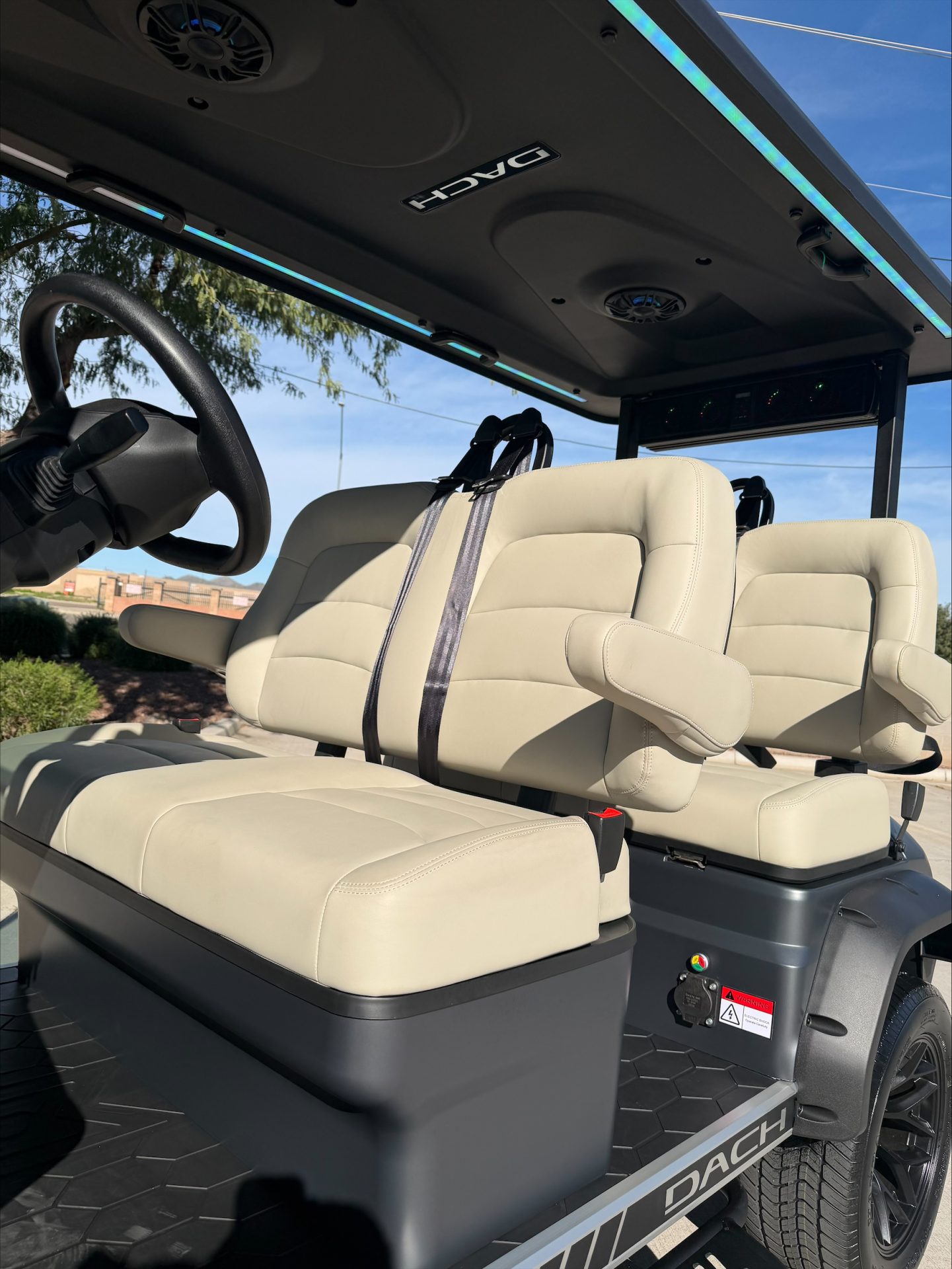 New 72 Volt LITHIUM Golf Cart! White/Beige Seats Built-In Cruise ...
